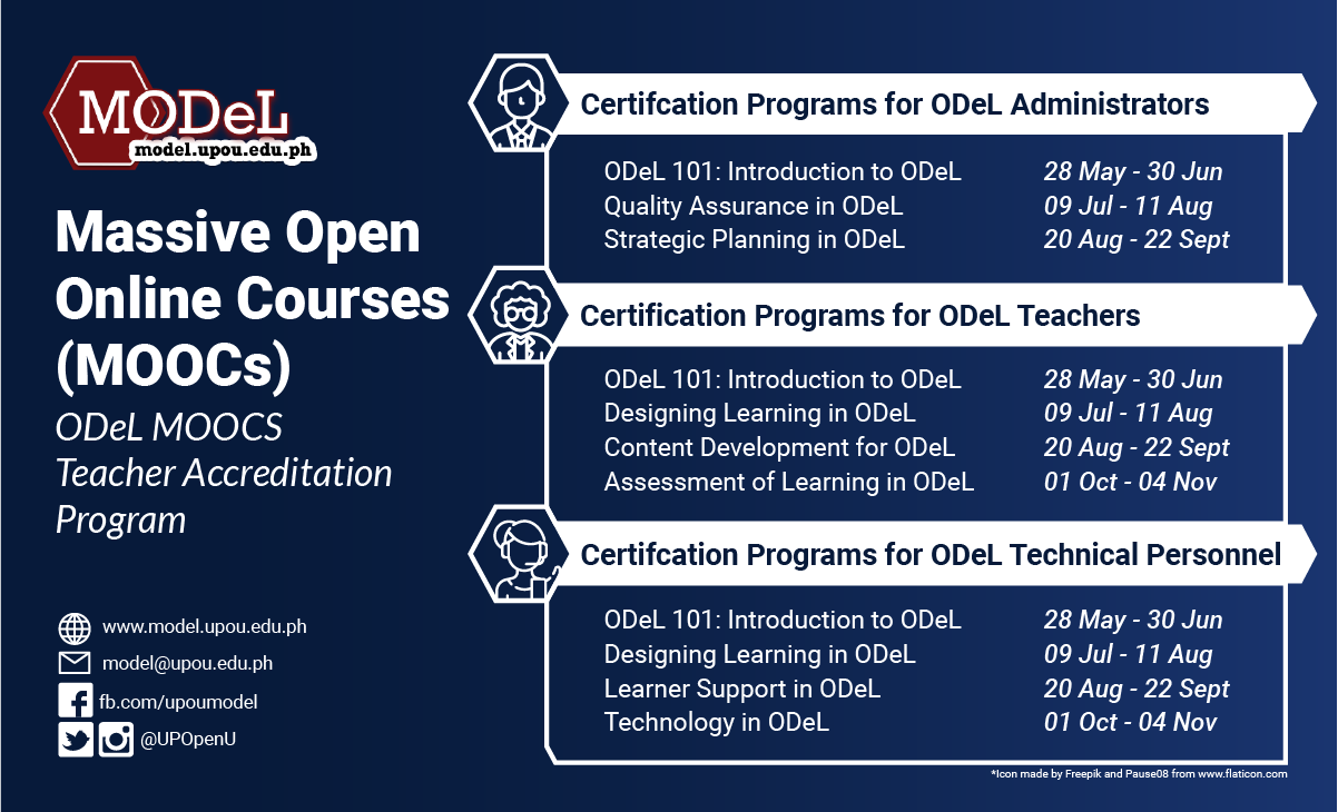 UPOU MODeL: New Schedule for ODeL MOOCS Teacher Accreditation Program | UPOU MODeL